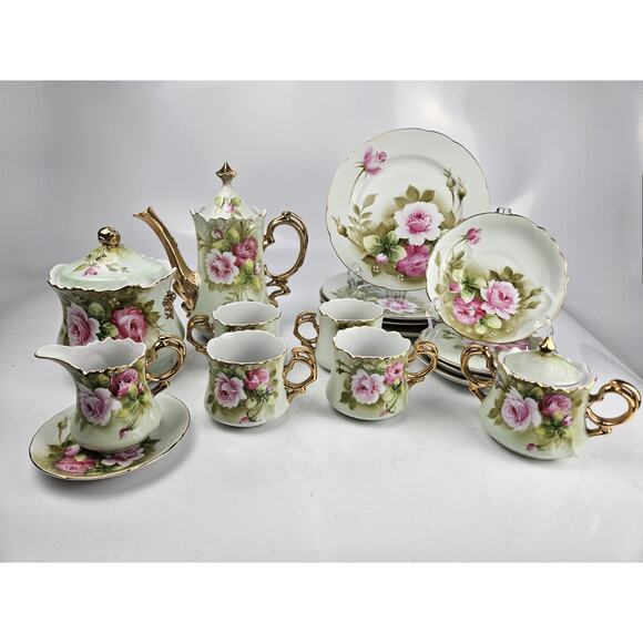 Lefton | Dining | Gorgeous Lefton Green Heritage Pink Roses Hand ...